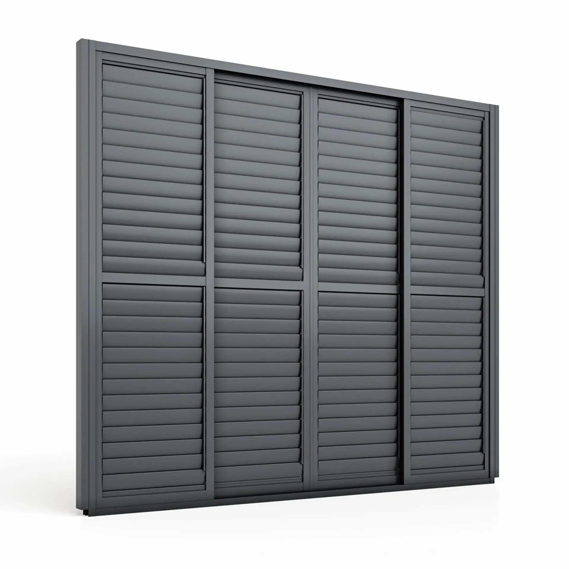 Eden Pergola Sliding Grey Louvre Panel Door - 3m